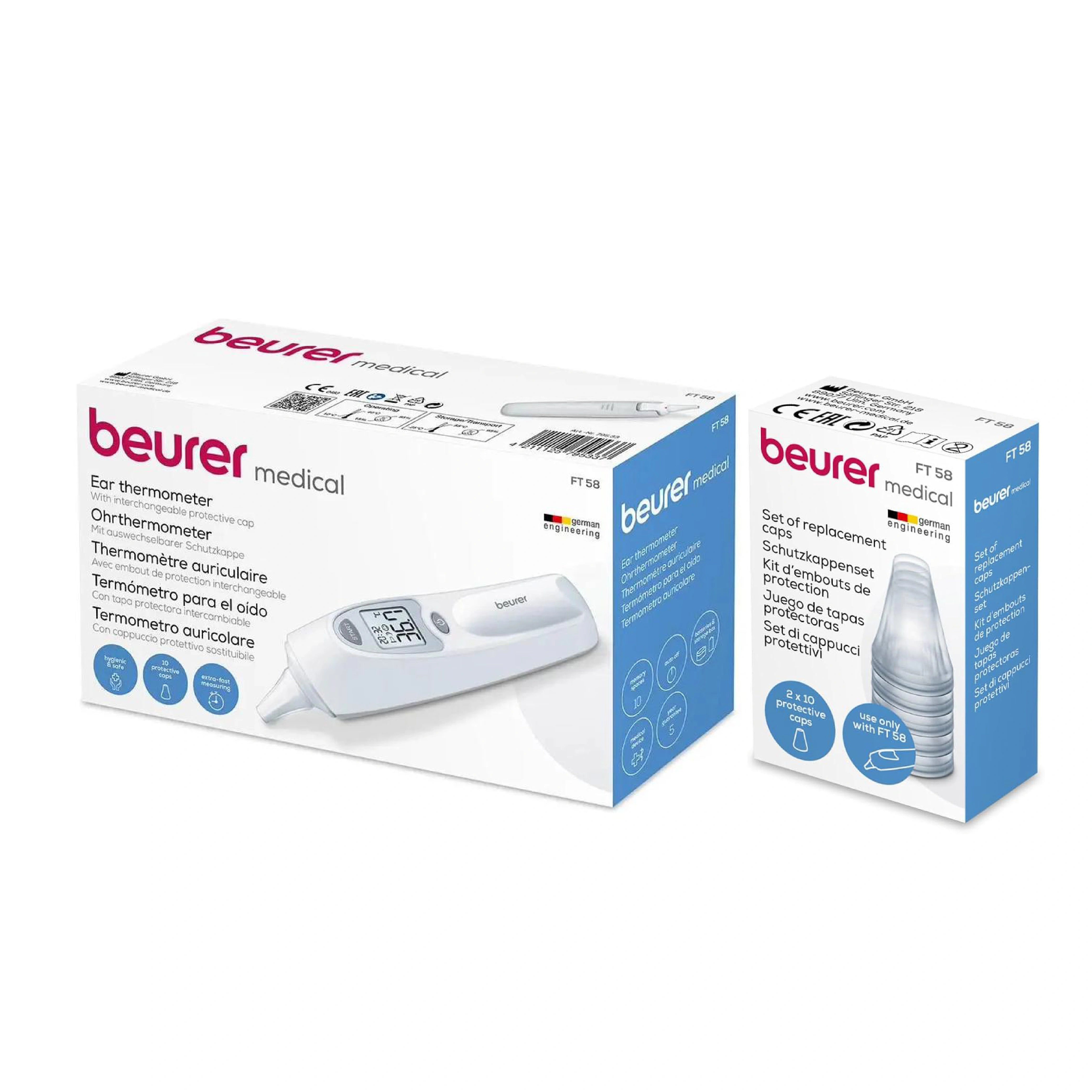 Beurer Ear Thermometer Ft 58 + Replacement Cap Ft 58 Package – Alsultan ...