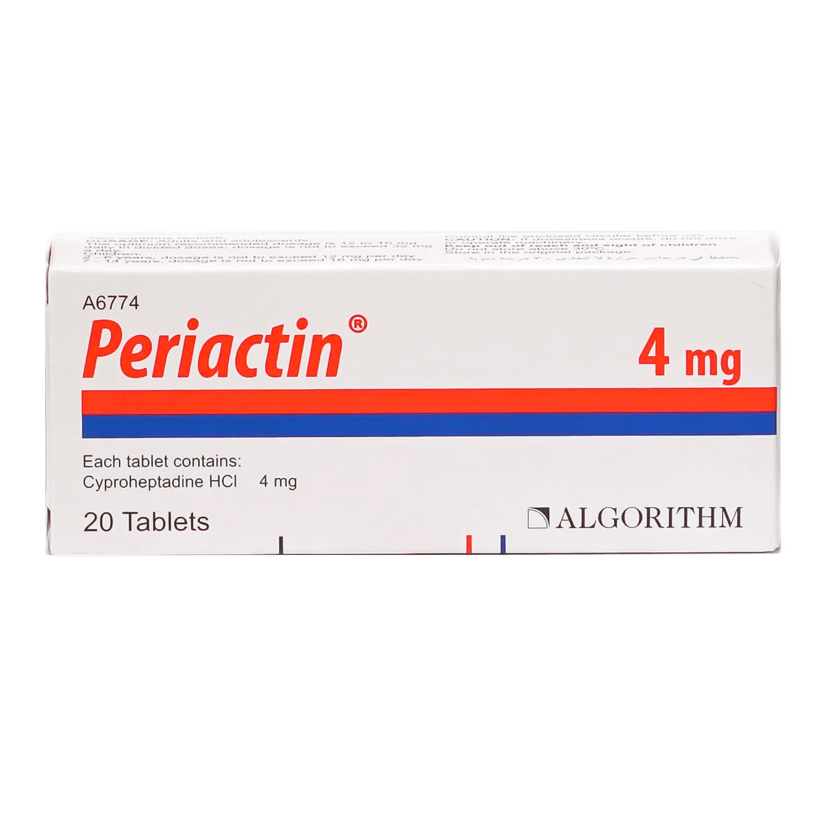 Periactin 4 mg Tabs 20'S – Alsultan Pharmacy