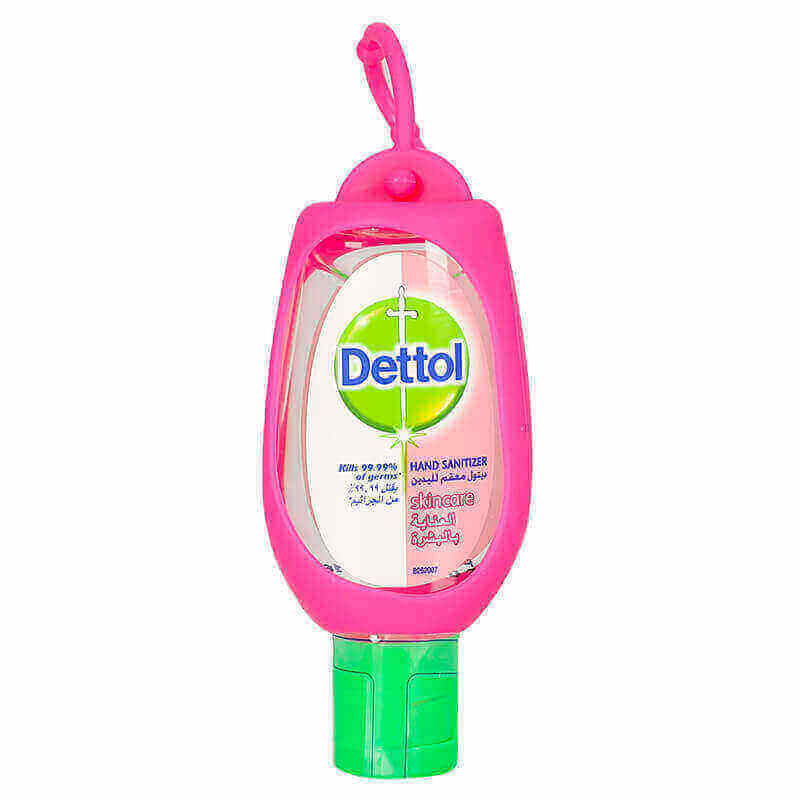 Dettol Hand Sanitizer Skincare With Pink Hanger 50 ml – Alsultan Pharmacy