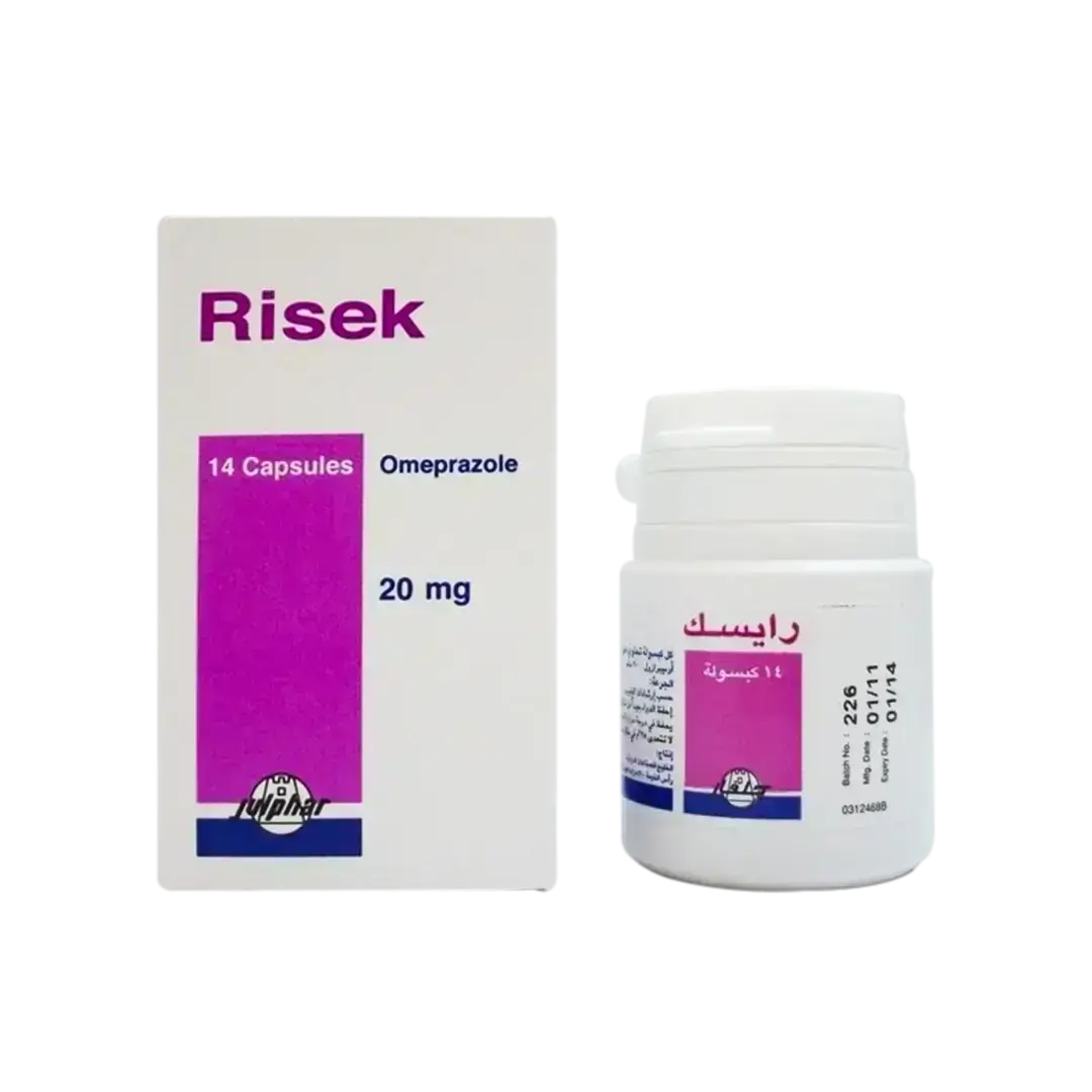 Risek 20 mg 14 Caps For heartburn – Alsultan Pharmacy