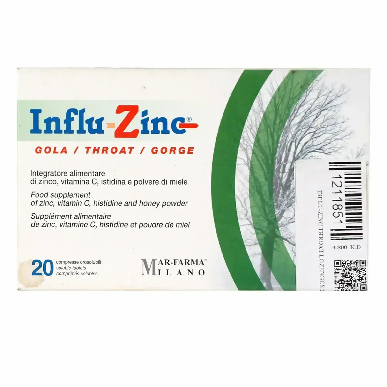 Influ Zinc Throat Lozenges 20'S – Alsultan Pharmacy