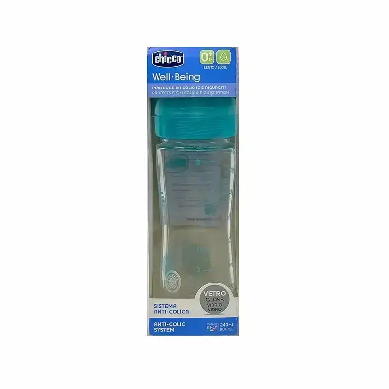 Chicco WB Glass Bottle With Slow Flow (0+ M) Boy 240 ml – Alsultan Pharmacy