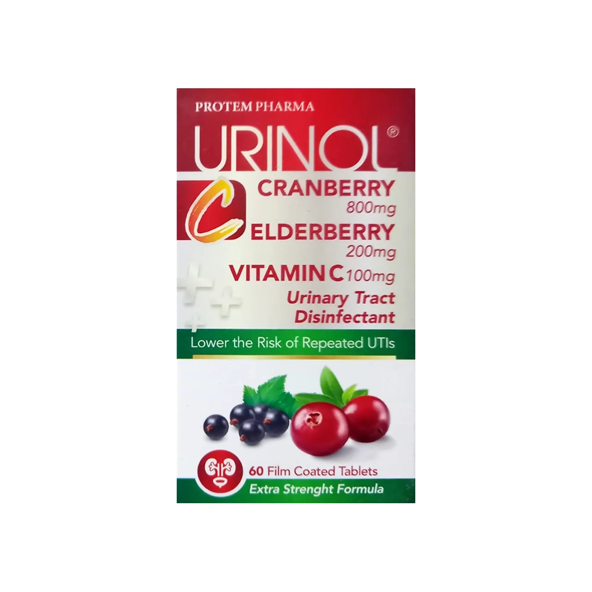 Urinol Cranberry with Vitamin C 60 F/C Tabs – Alsultan Pharmacy